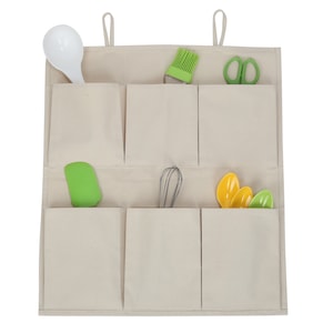 Cotton Canvas Wall Hanging Organizer: 6-pocket Storage Bag - Etsy