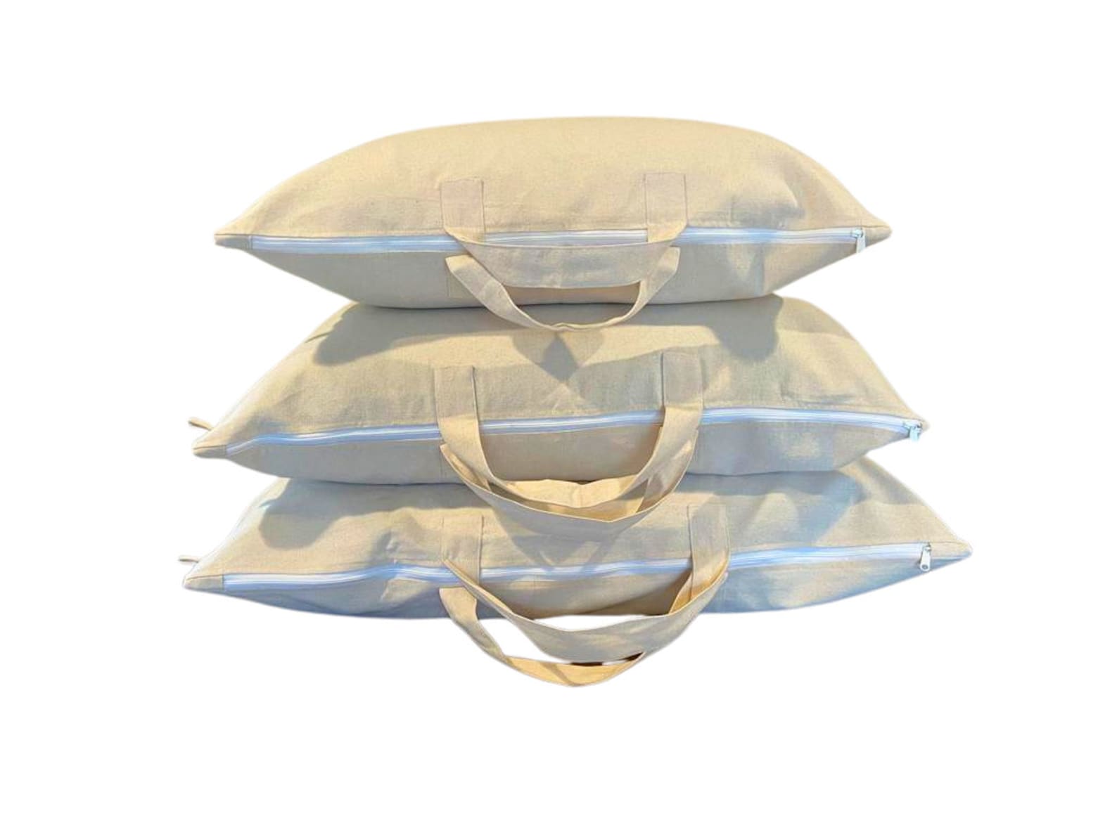 Cotton Canvas Pillow Storage Bag (pack of 2), Home & Travel,3 Colors, 3 ...