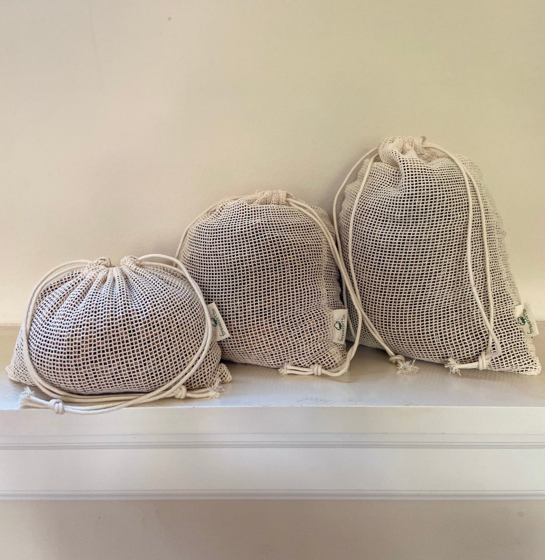 Organic Cotton Drawstring Bags. Washable and Reusable. Premium Quality ...