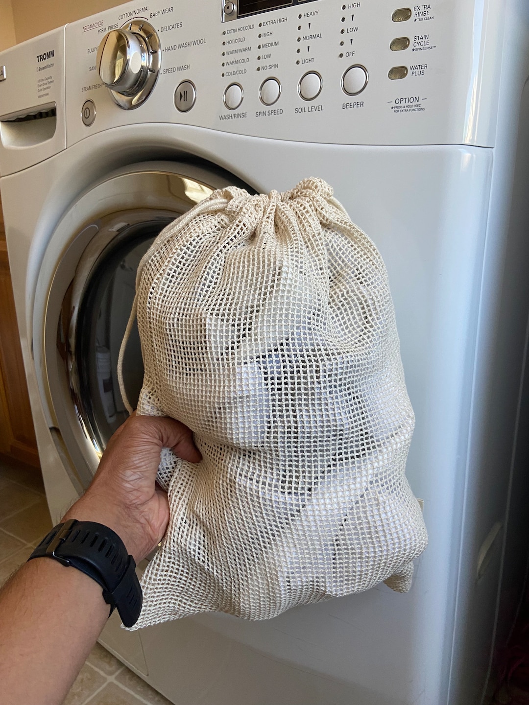 Organic Cotton Laundry Bags. Washable and Reusable. Premium Quality ...