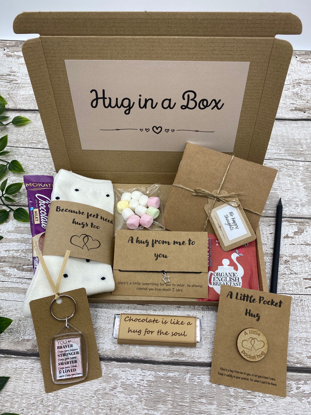 Hug in a Box Gift Box Self Care Box Personalised Get Well Soon Gift ...