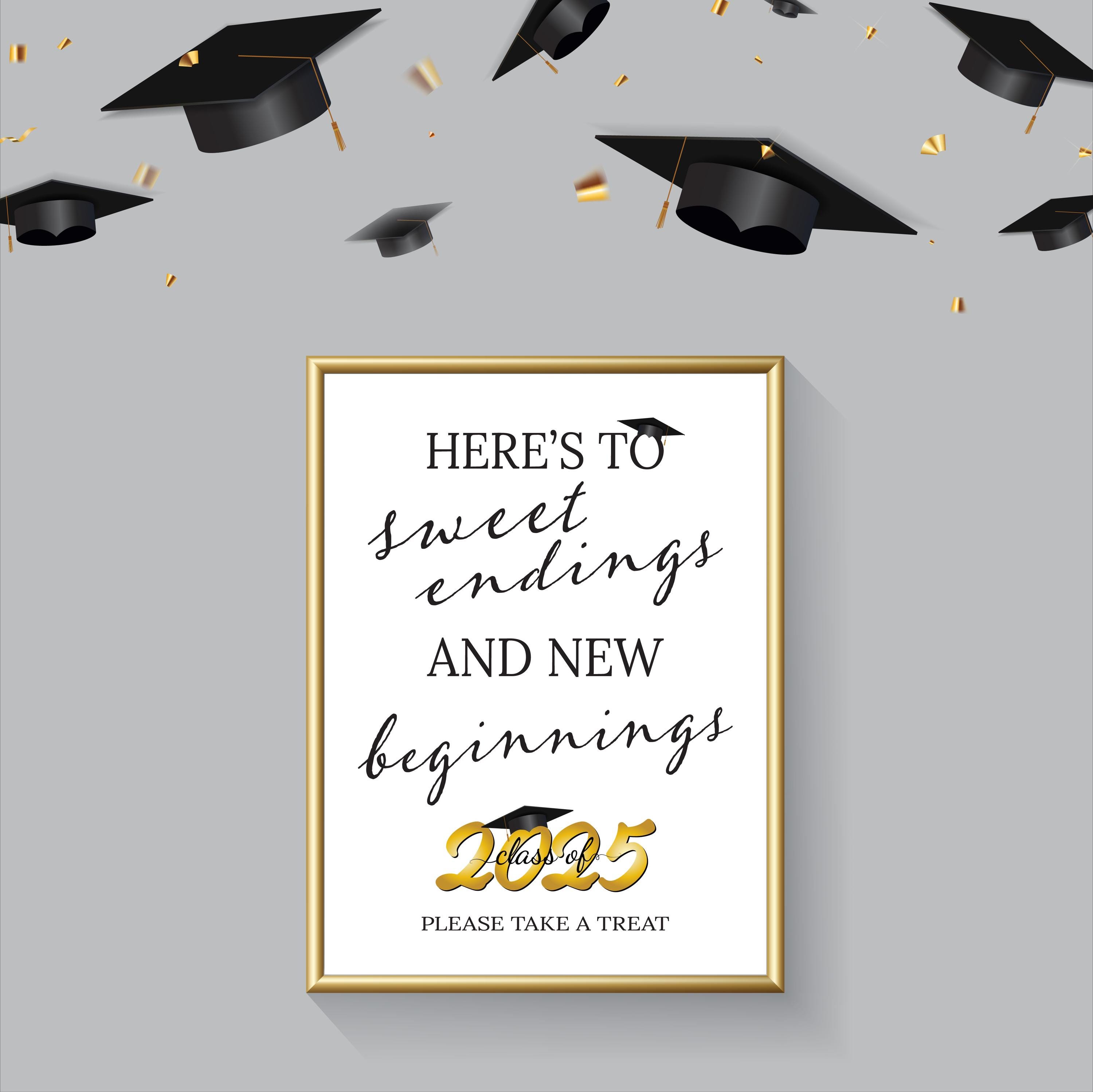 Graduation Party Signage - "sweet Ending to a New Beginning" - Direct ...