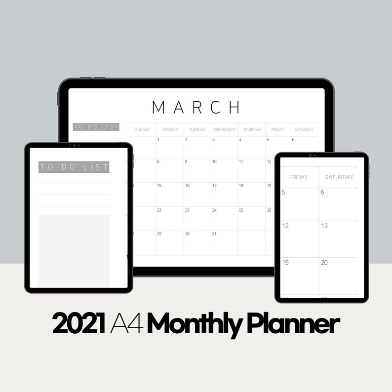 2021 Calendar Printable, Desk Calendar Monthly, Simple, Include to Go ...