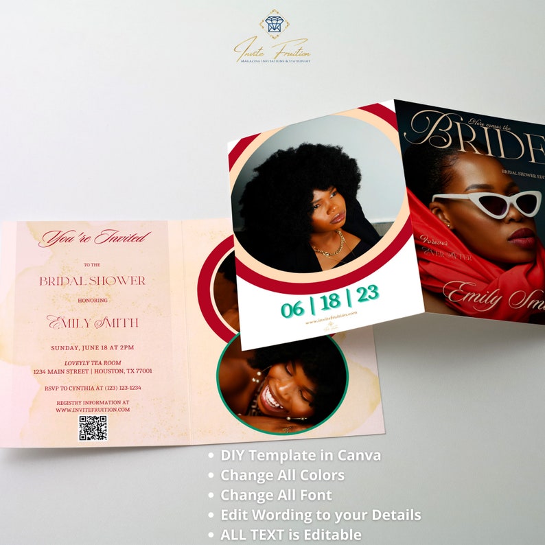 Bachelorette Magazine Invitation, DIY Folding Downloadable Wedding ...