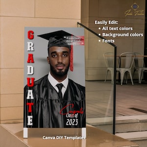 DIY Graduation Magazine Sign Template, Instant Download DIY Photo Grad ...