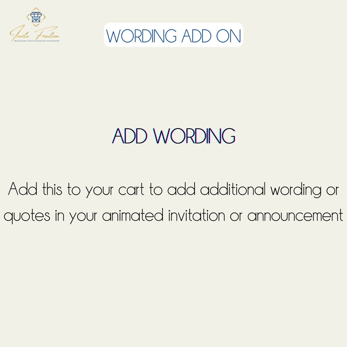 Wording Add on for Animated Invitation or Announcement Video - Etsy