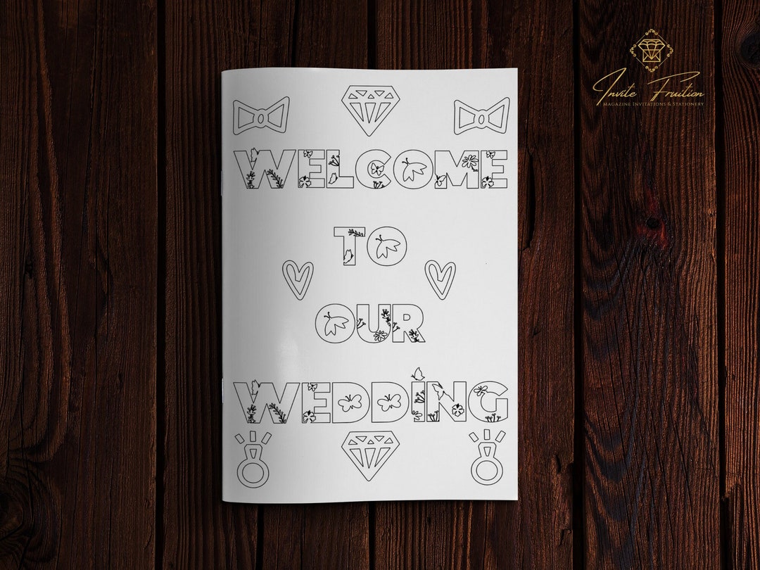 16 Page Wedding Coloring Book and Activity Pages for Kids, Downloadable ...