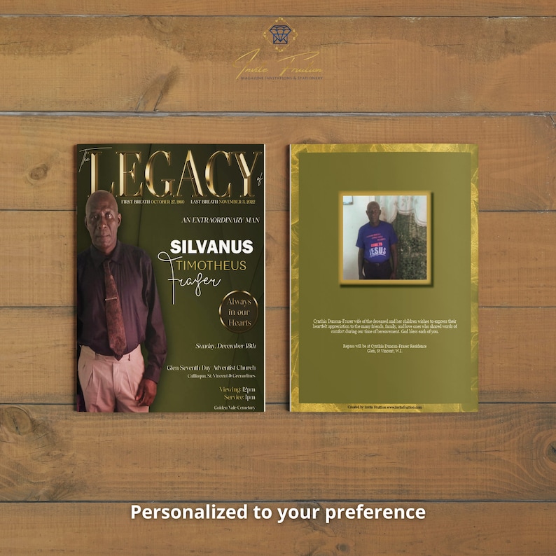 Funeral Magazine for Homegoing Service Funeral Program for - Etsy