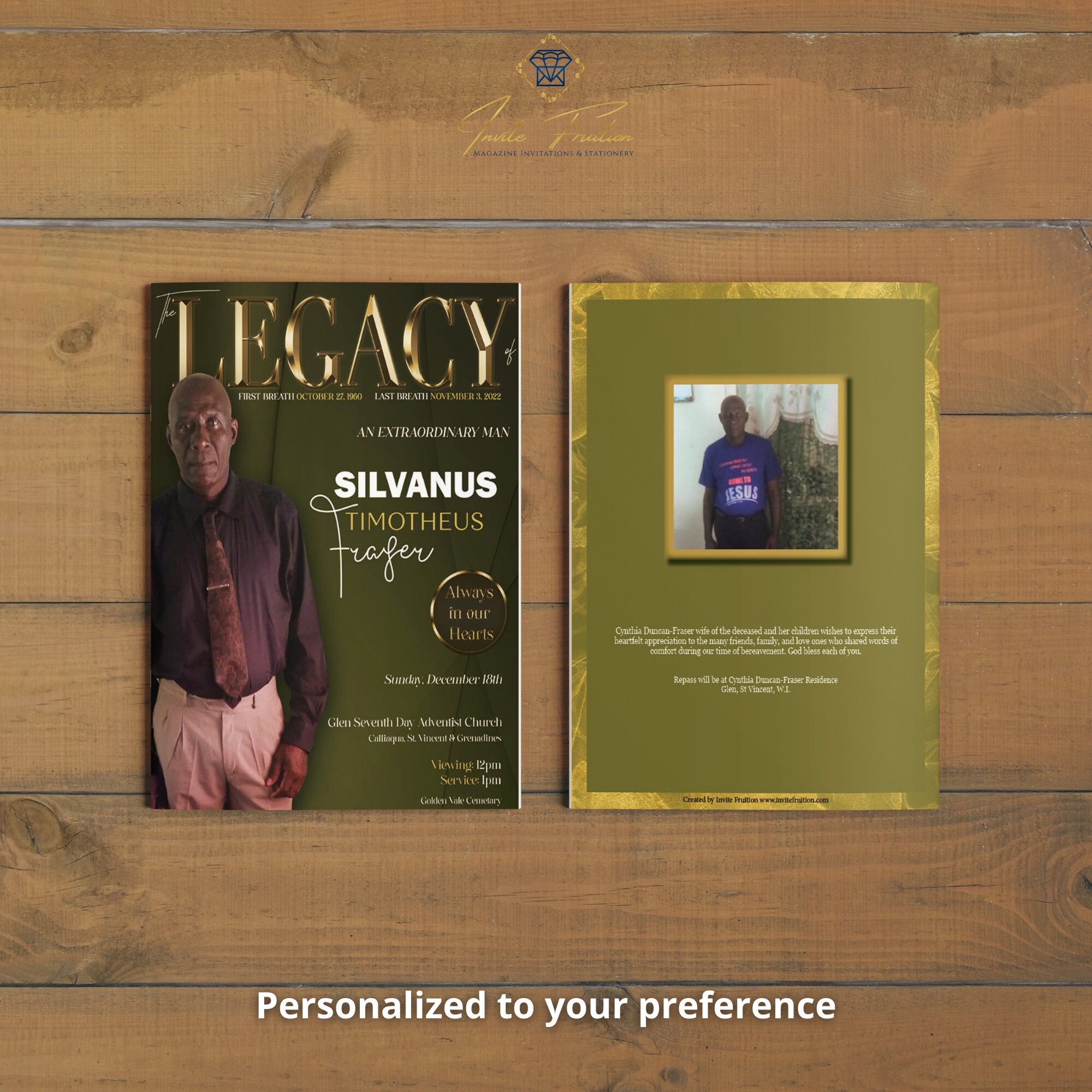 Funeral Magazine for Homegoing Service Funeral Program for - Etsy