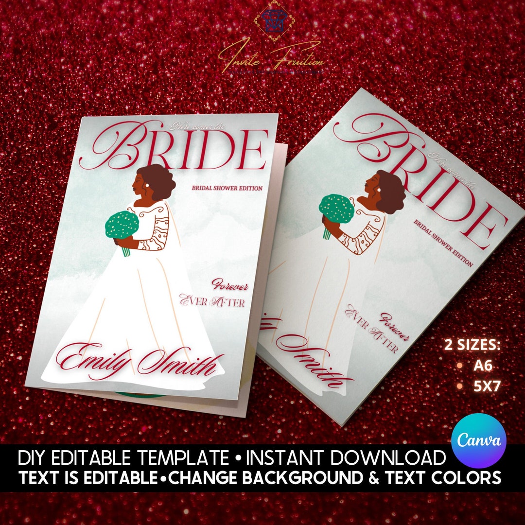 Folding Bridal Shower Invitation, Booklet DIY Wedding Templates ...