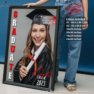 DIY Graduation Magazine Sign Template: Photo Grad Party Welcome Sign ...