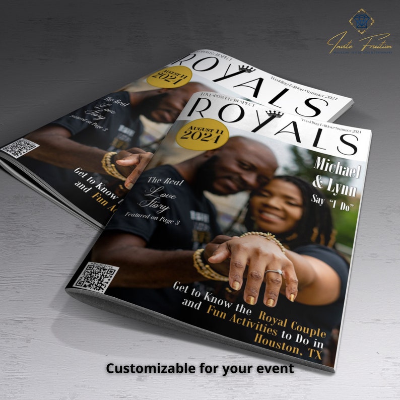 Royal Wedding Magazine Invitation: Engagement Photo, Love Story - Etsy