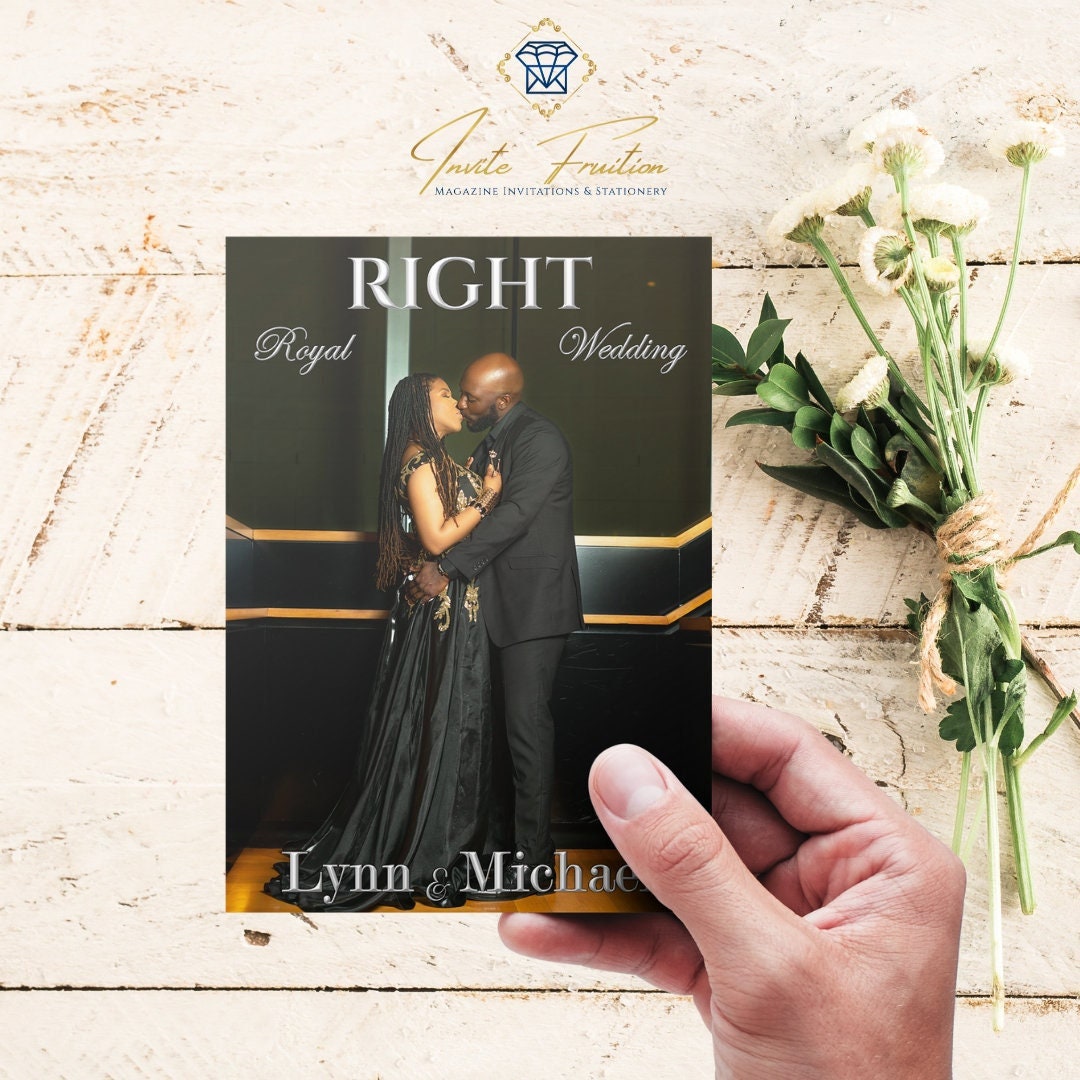 Digital Elegant Royal Wedding Magazine Cover, Wedding Invitation Cover ...