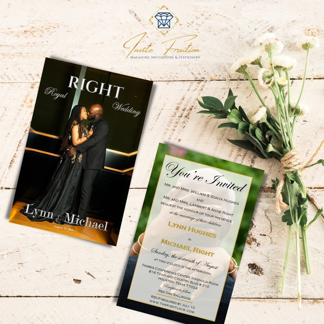 Digital Elegant Royal Wedding Magazine Cover, Wedding Invitation Cover ...