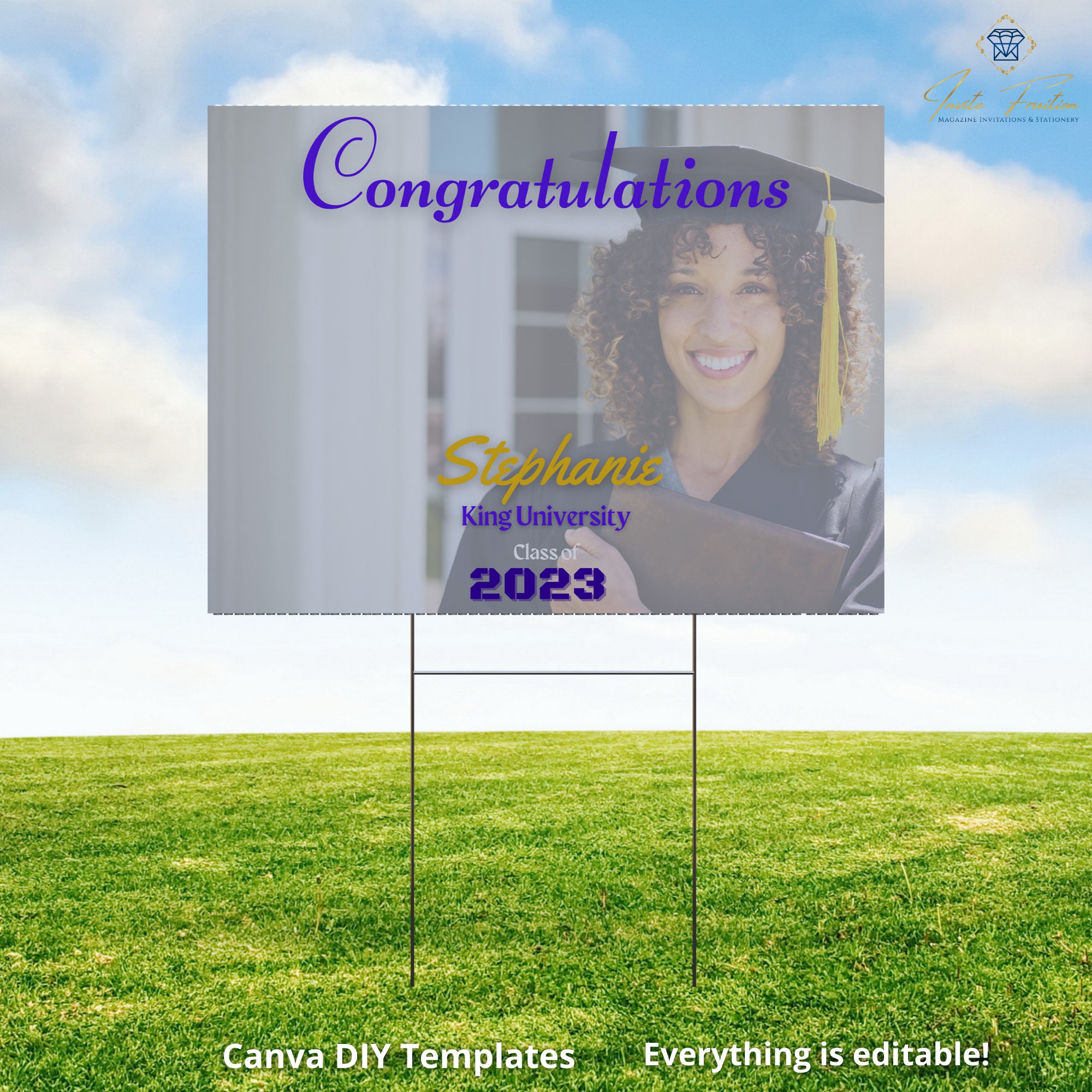 DIY Graduation Yard Sign Template, Instant Download DIY Grad Party ...