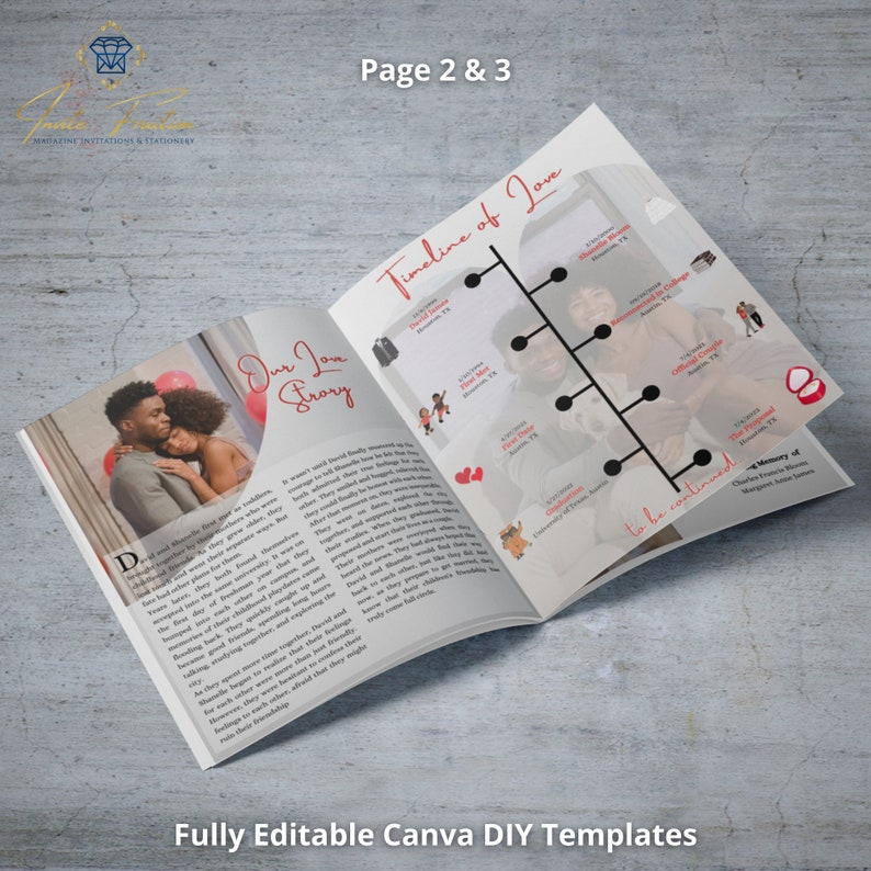 DIY Wedding Program Magazine Template: Editable Seating Chart (digital ...
