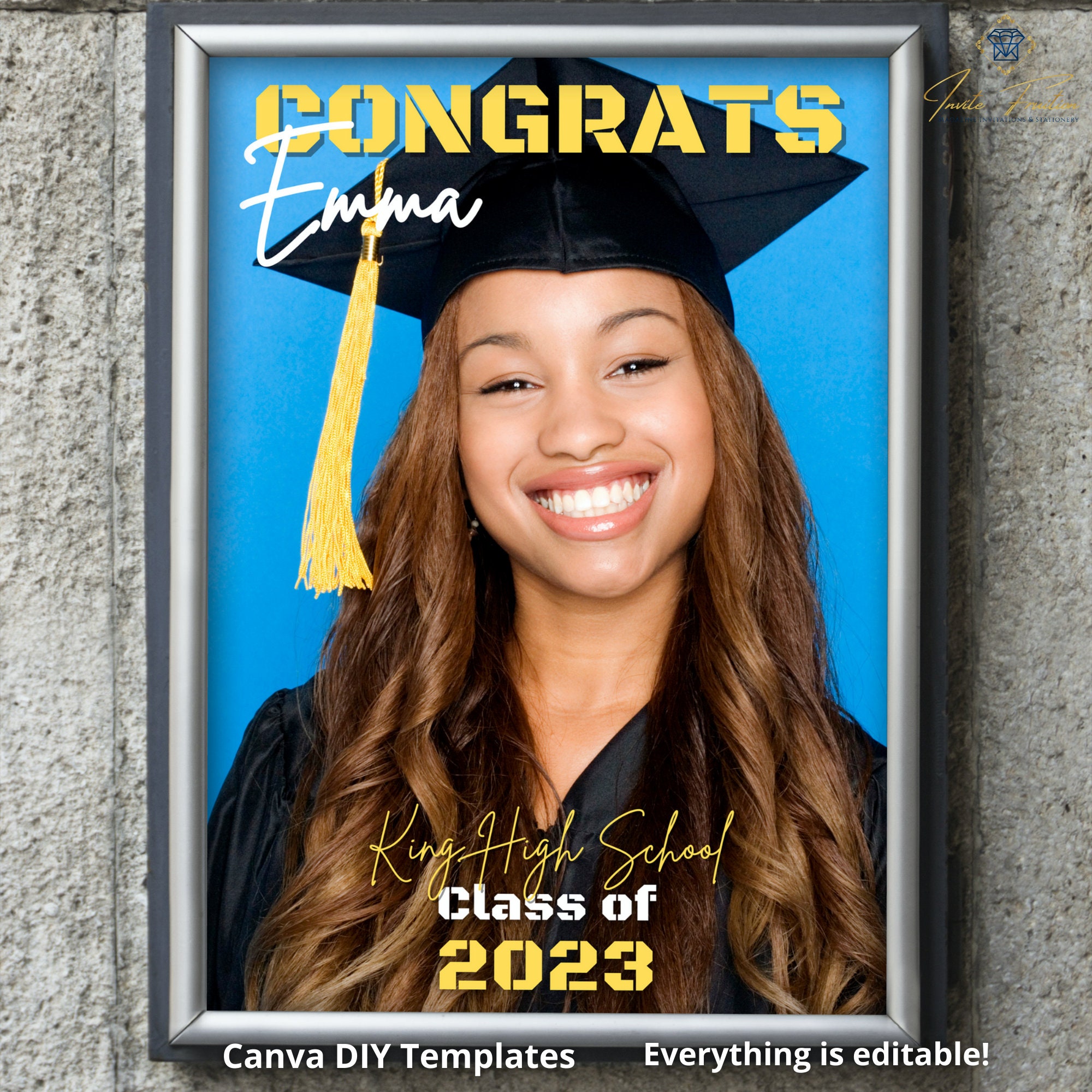 DIY Graduation Magazine Cover Sign Template Instant Download - Etsy