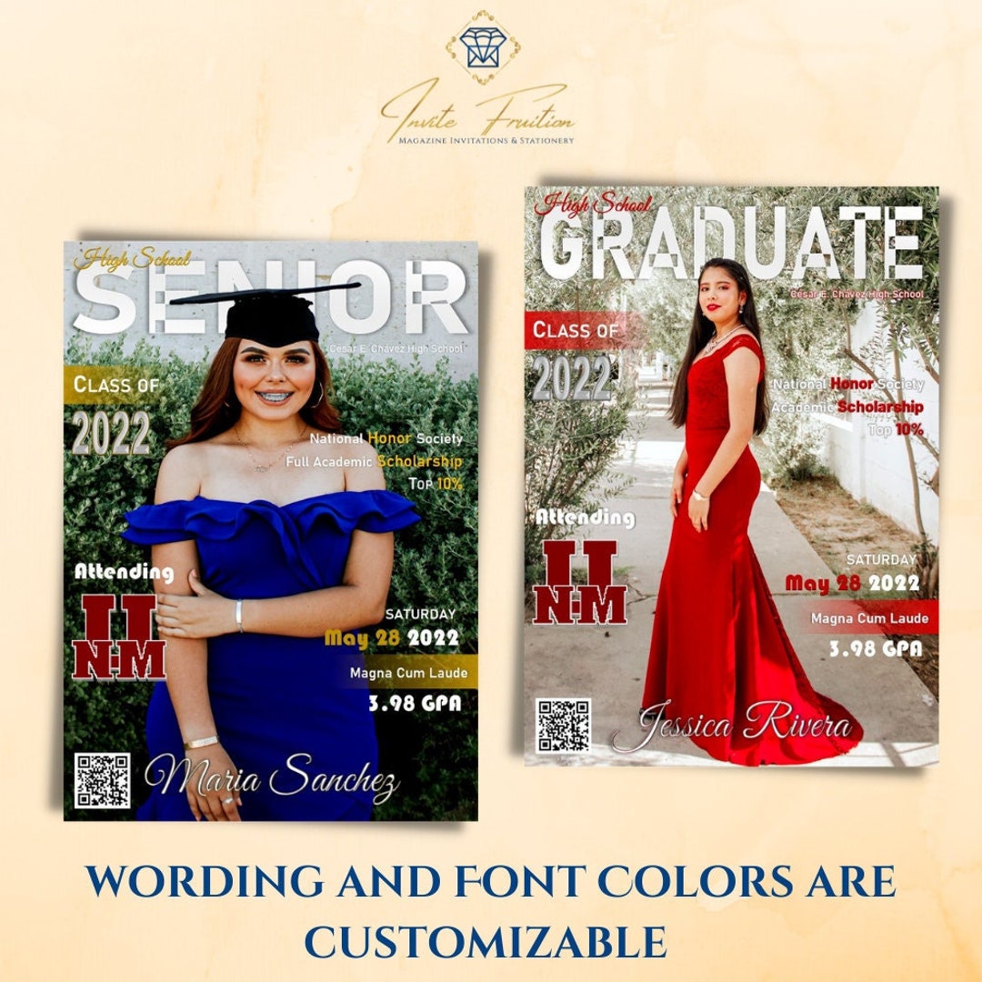 Digital Graduation Magazine, College Magazine Invitation, High School ...