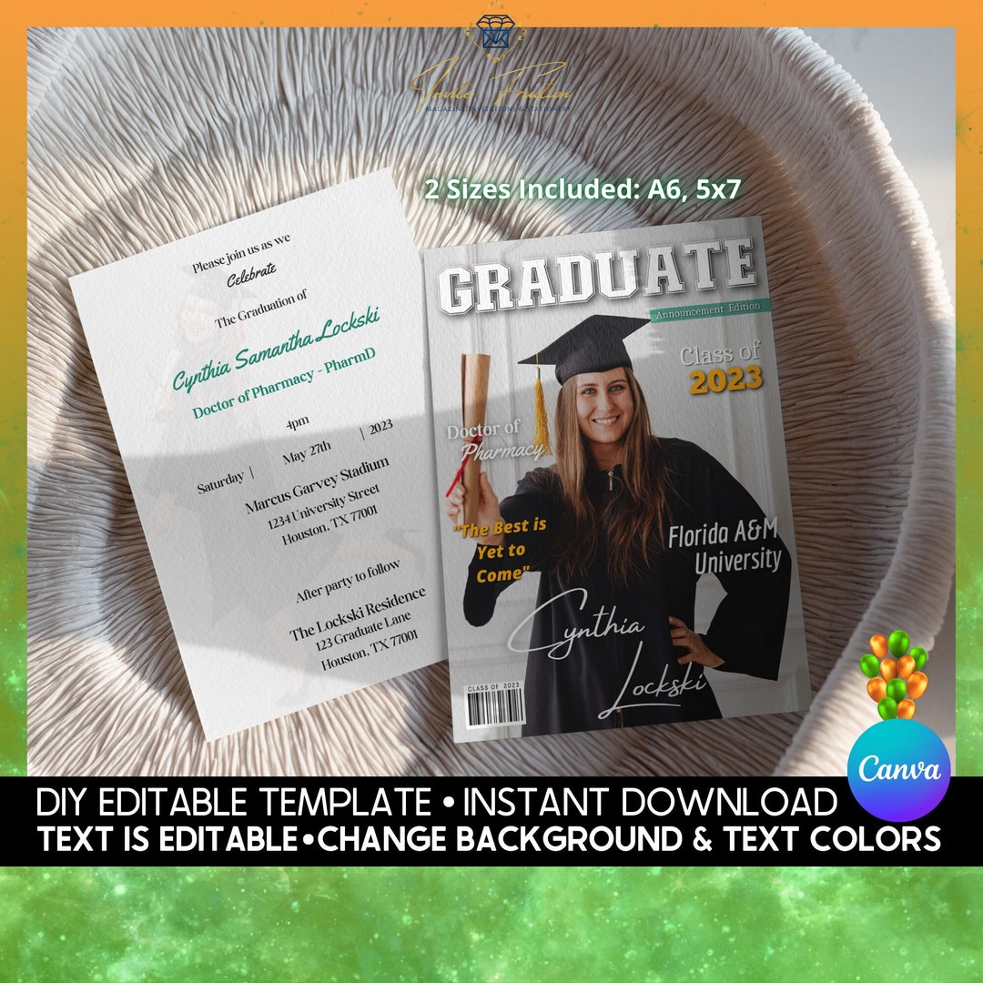 DIY Graduation Magazine Invitation for College Grads or High School ...