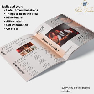 Editable Magazine Invitation for Wedding, Folding Instant Download DIY ...