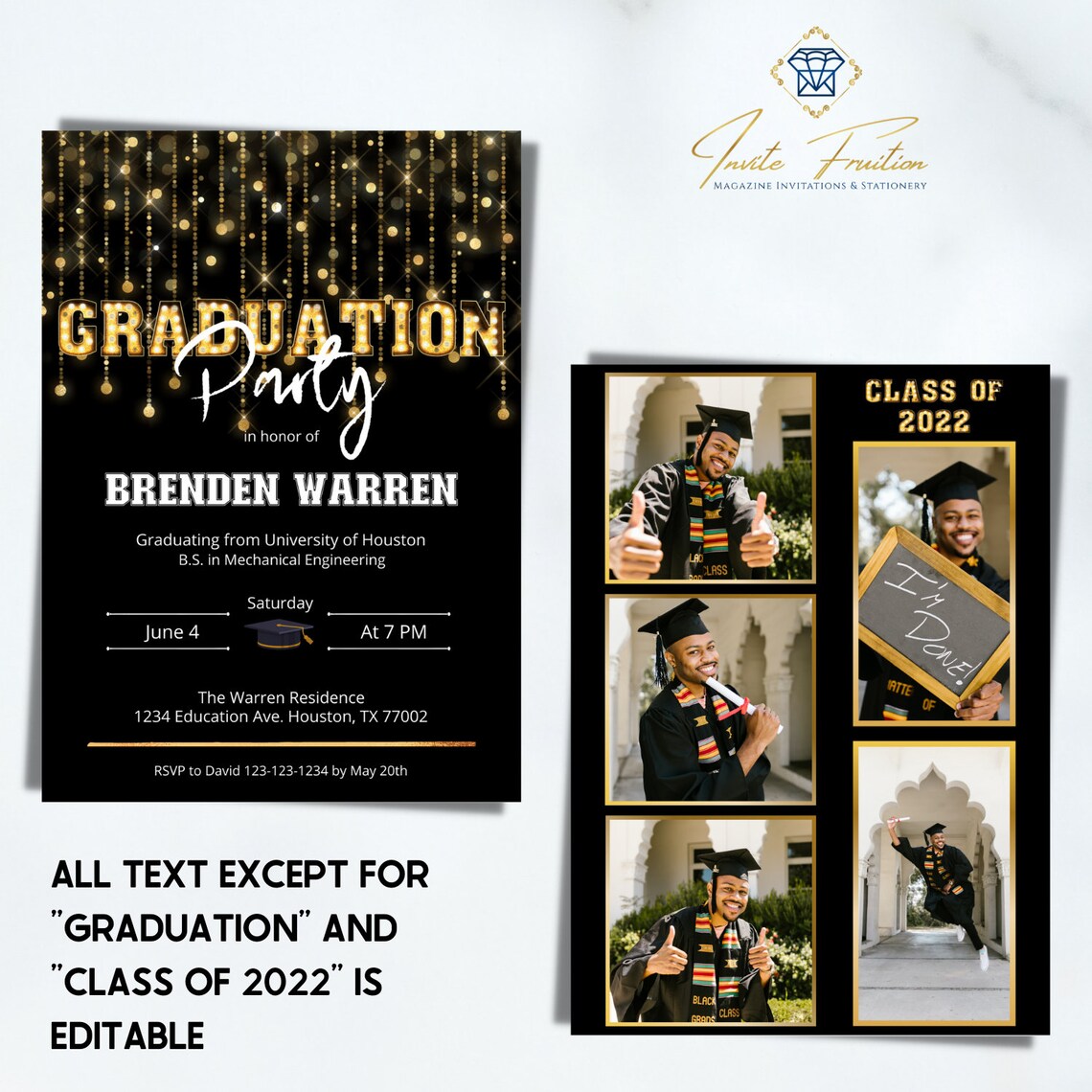 Class of 2022 Invites Graduation Party Invitation Template - Etsy