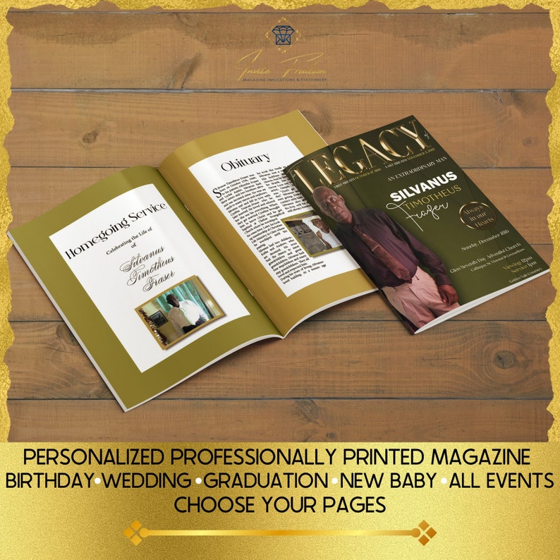 Funeral Magazine for Homegoing Service Funeral Program for - Etsy