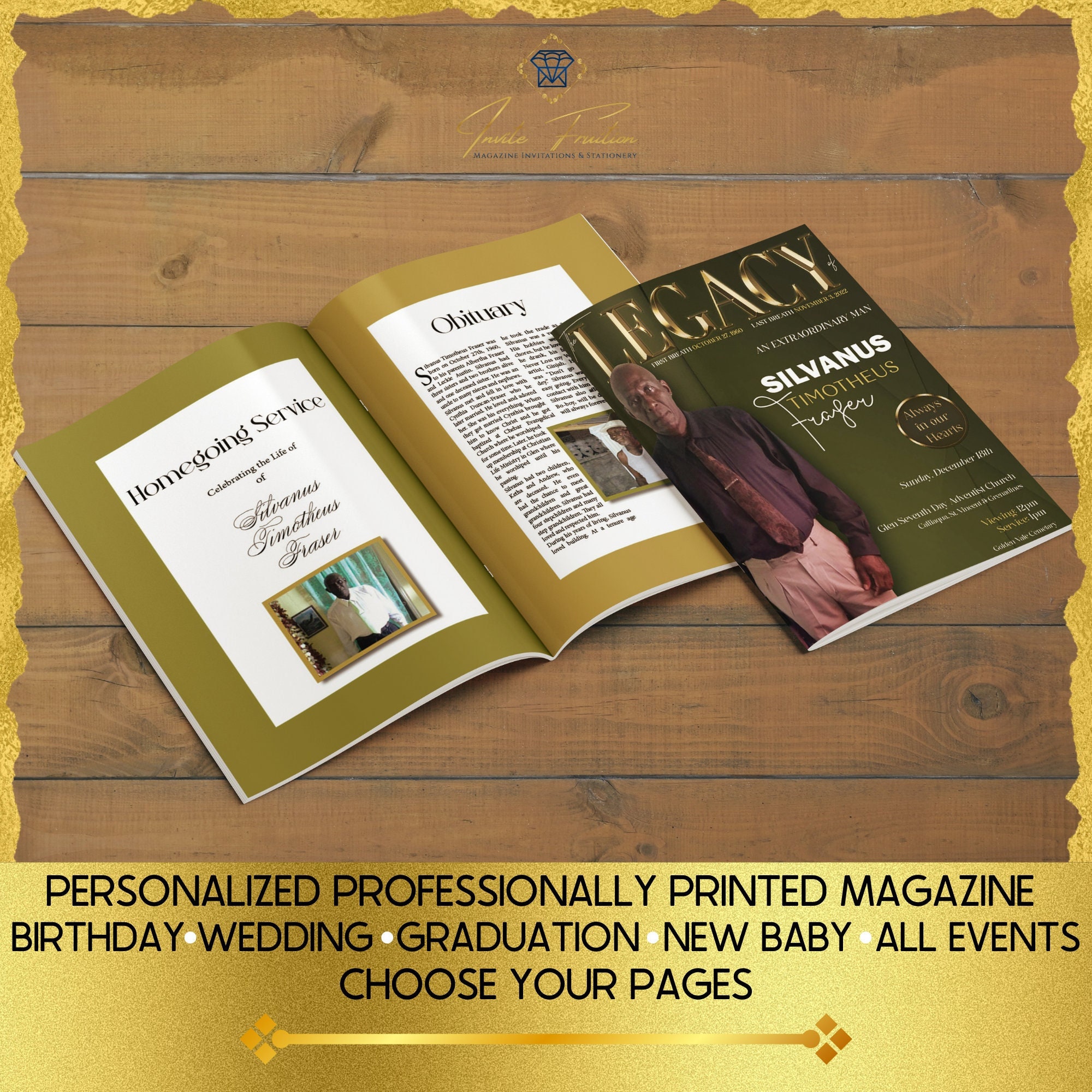 Funeral Magazine for Homegoing Service Funeral Program for - Etsy