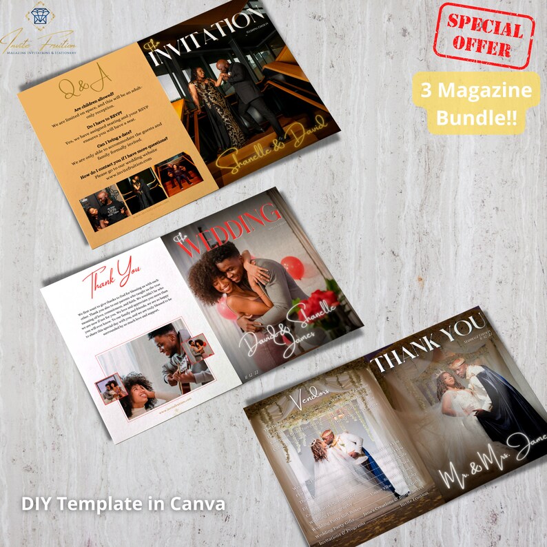 DIY Wedding Magazine Bundle, Wedding Invitation Magazine, Wedding ...