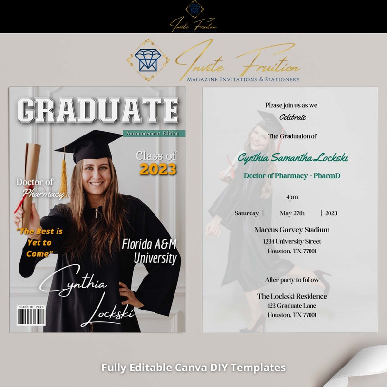 DIY Graduation Magazine Invitation for College Grads or High - Etsy