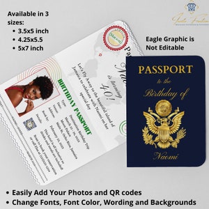 Passport Birthday Invitation Template: Travel Theme, Editable in Canva ...