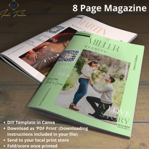 Editable Magazine Invitation for Wedding, Folding Instant Download DIY ...