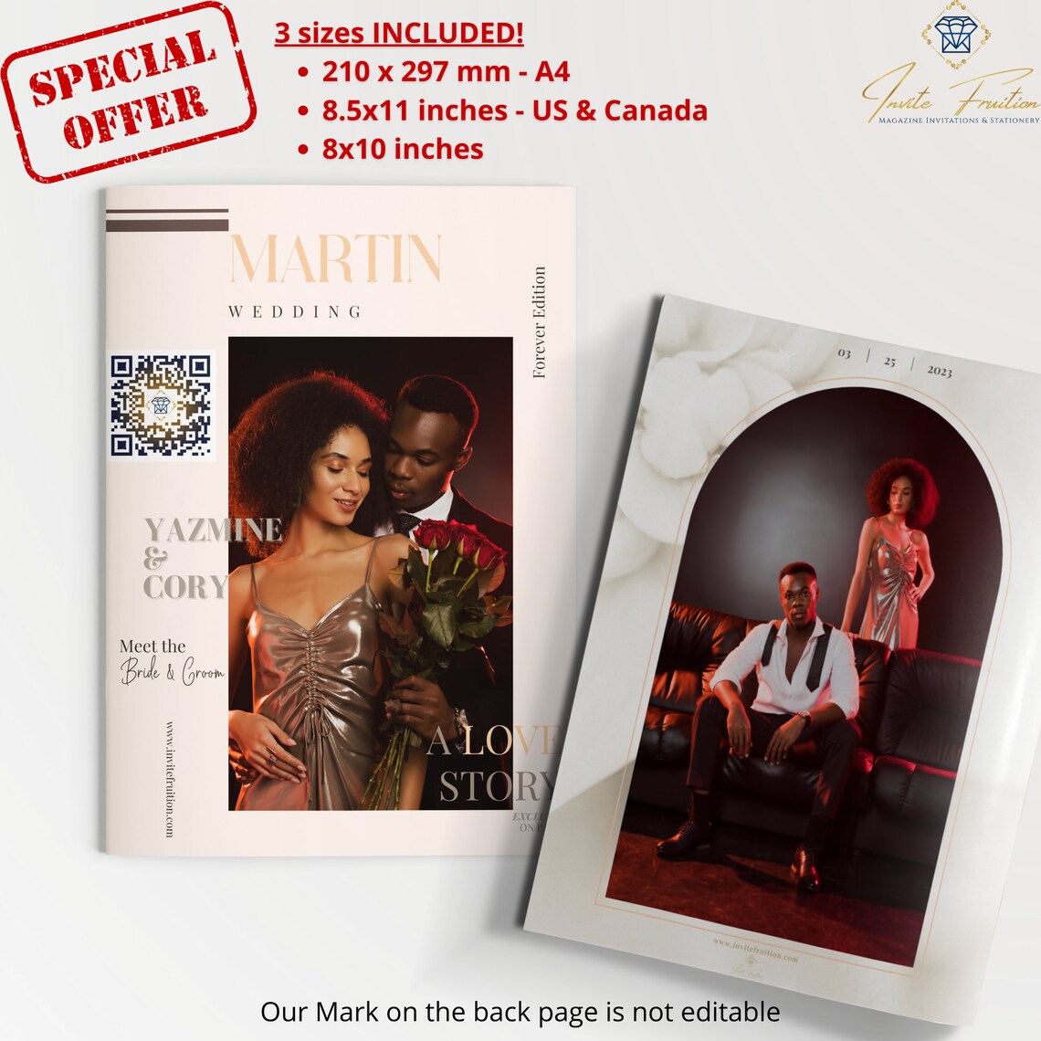 Editable Magazine Invitation for Wedding Folding Instant - Etsy