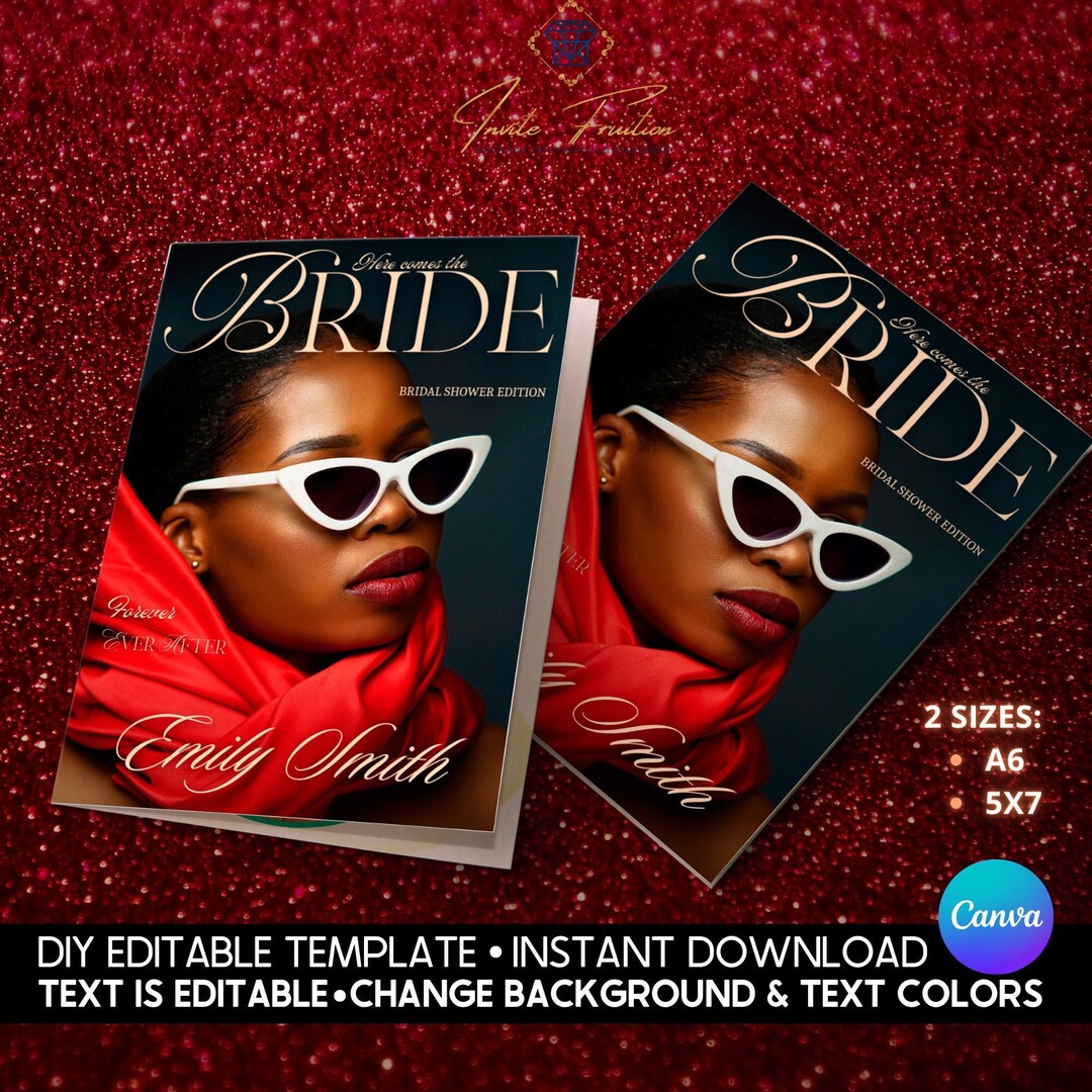 Bachelorette Magazine Invitation, DIY Folding Downloadable Wedding ...