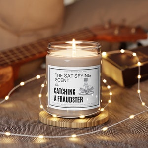 Funny Catch a Fraudster 9oz Scented Soy Candle, Cfe Cia Cisa Fraud ...