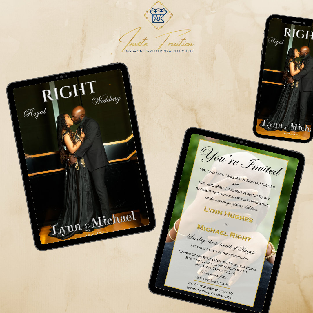 Digital Elegant Royal Wedding Magazine Cover, Wedding Invitation Cover ...