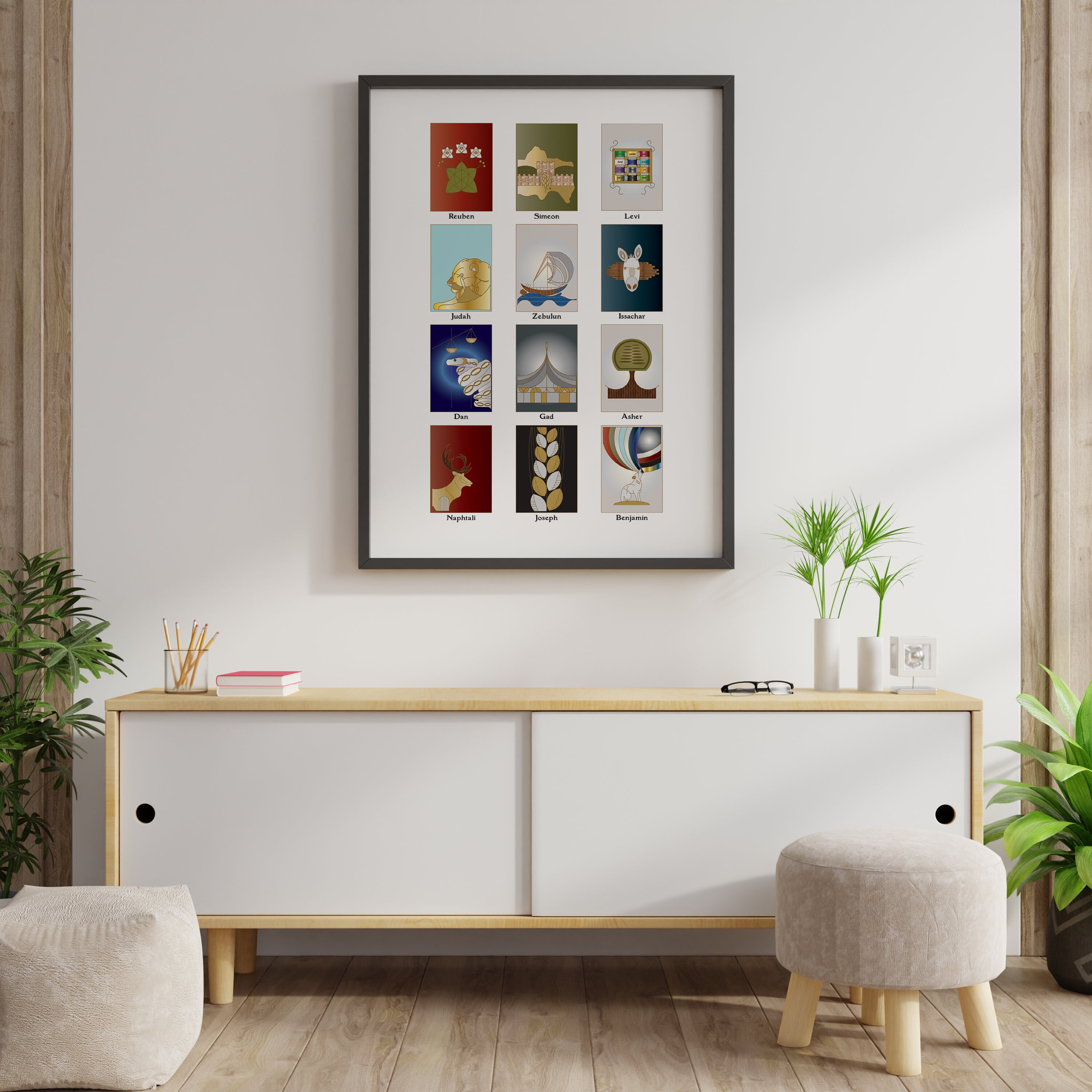 Twelve Tribes Fine Art Print (tribe Names in English) - the Tribes ...