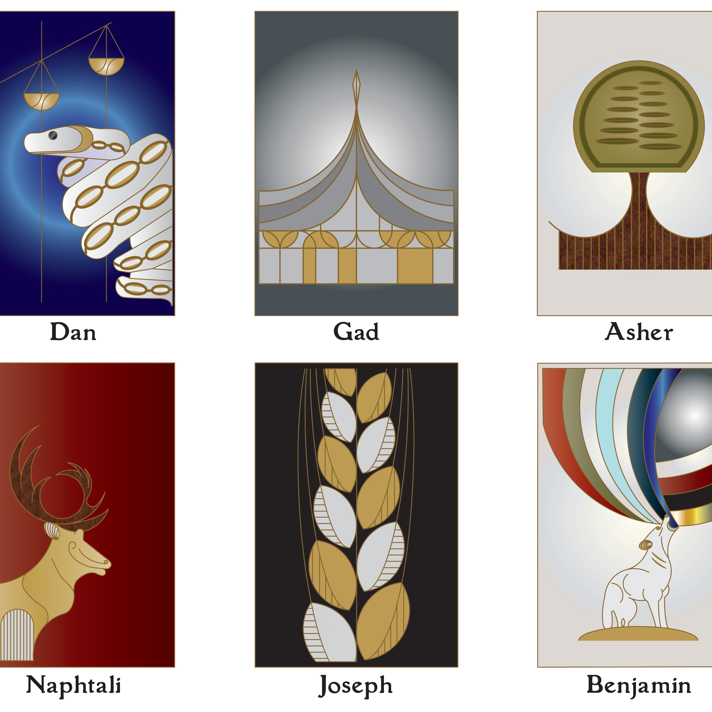 Twelve Tribes Fine Art Print (tribe Names in English) - the Tribes ...