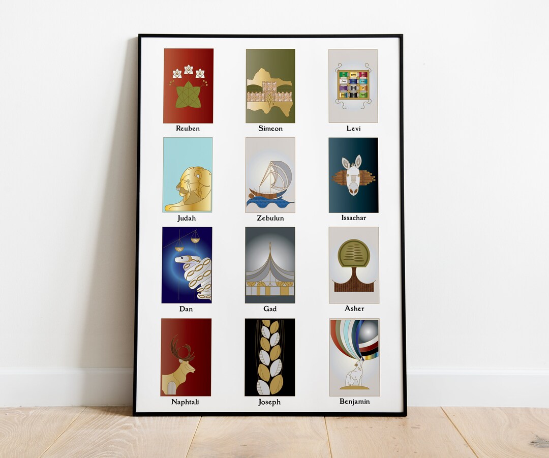Twelve Tribes Fine Art Print (tribe Names in English) - the Tribes ...