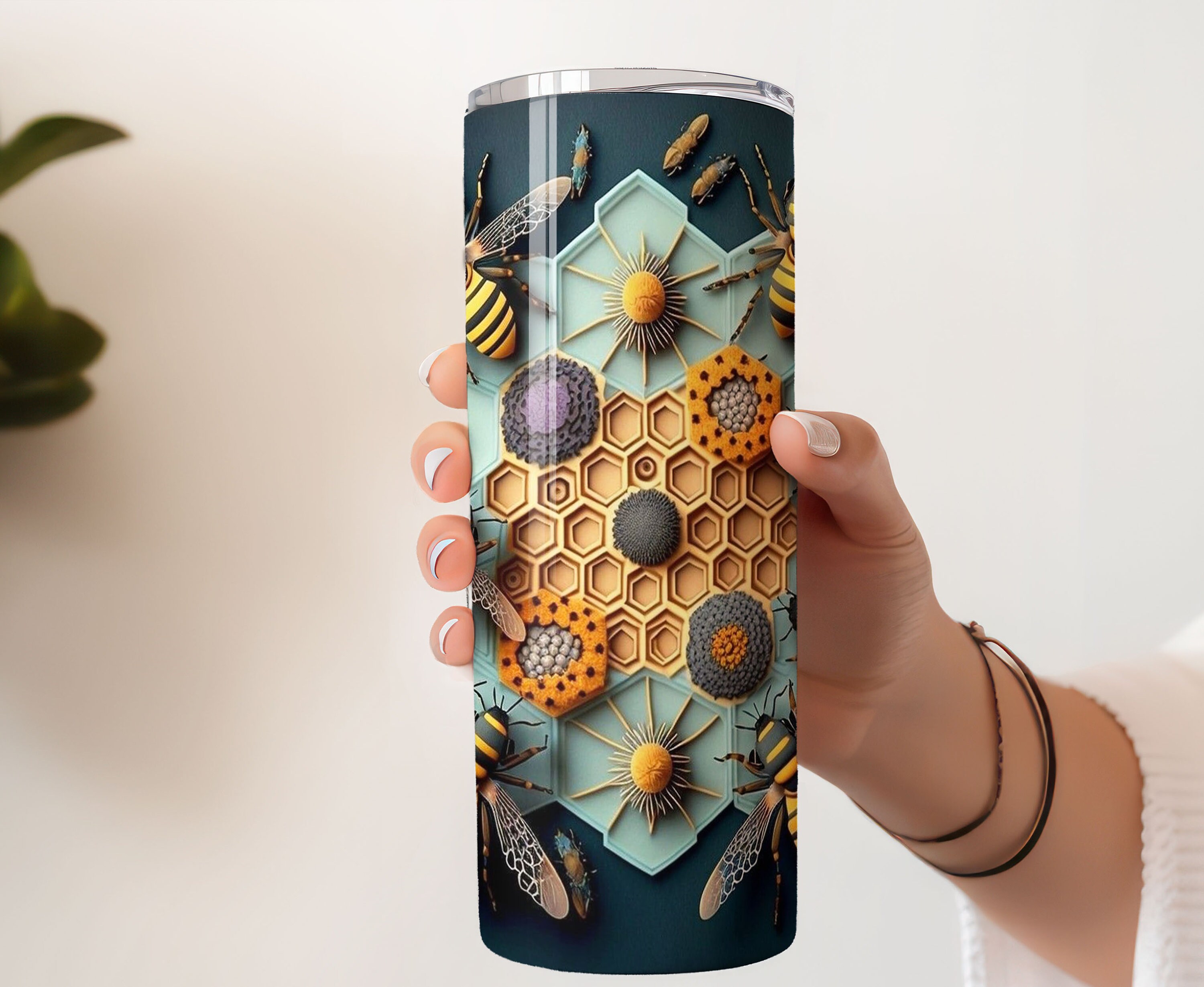 3D Bee Tumbler Realistic Bee Tumbler With Straw Bee Gifts - Etsy