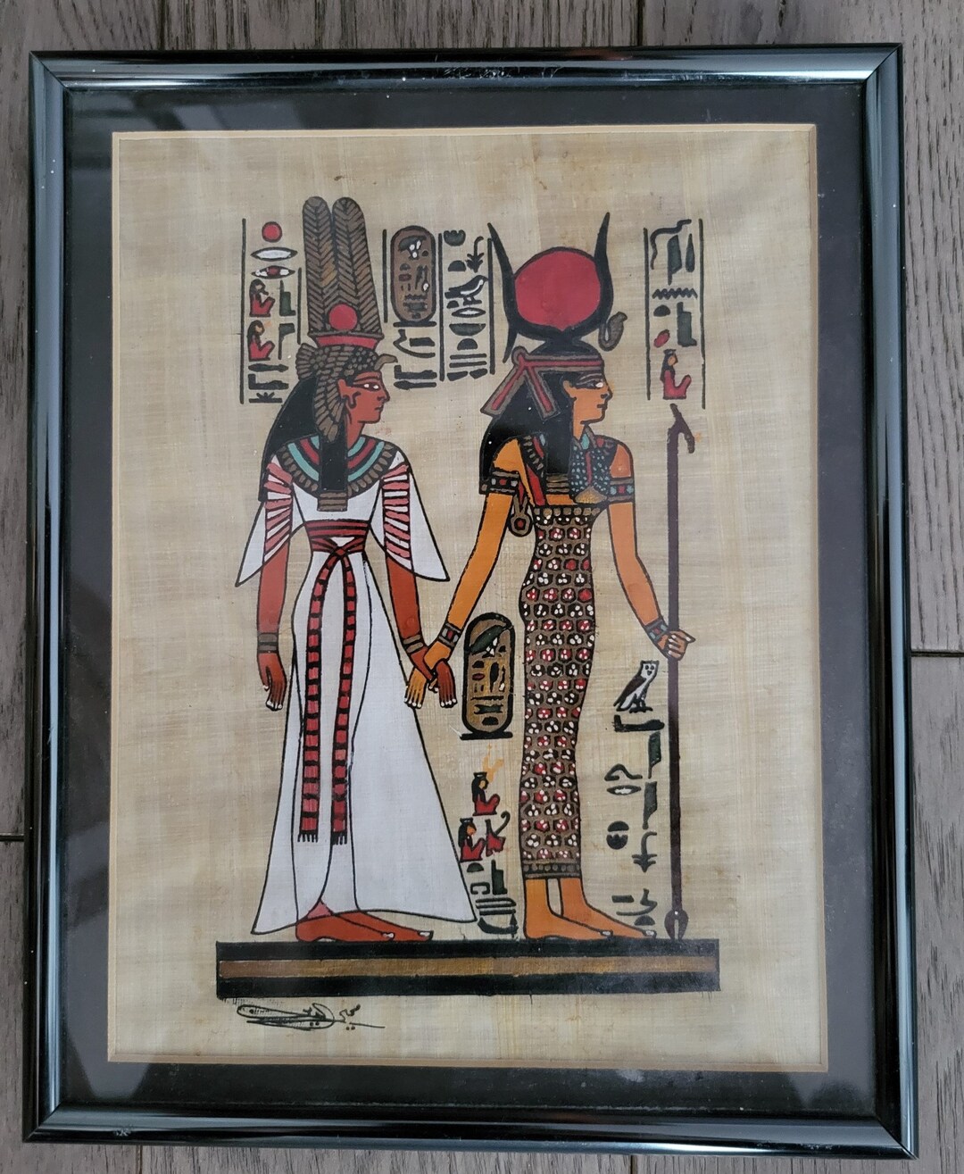 BEAUTIFUL CLEOPATRA VII Painting Original, Hand Made scene of Priestess ...
