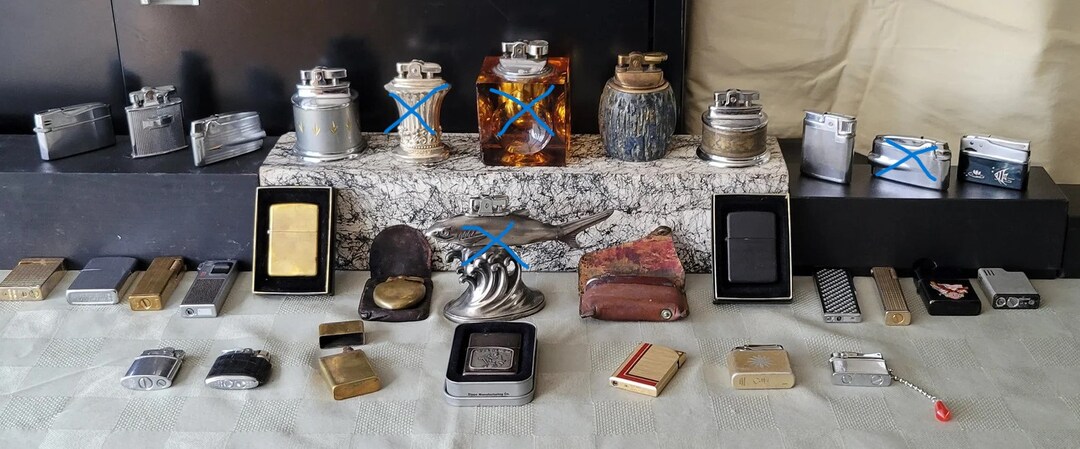 DECADES of VINTAGE LIGHTERS 27 Rare, Unsold and Vintage Hand & Table ...