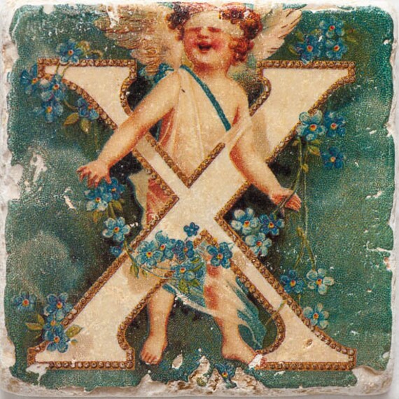 Angel Letter X Ángel de la Guarda Azulejo Azulejo Mármol | Etsy