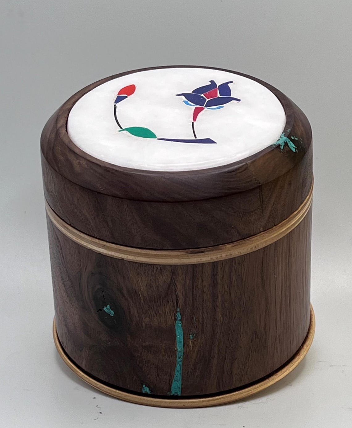 Marble Top Walnut Box With Epoxy Resin Decoration - Etsy