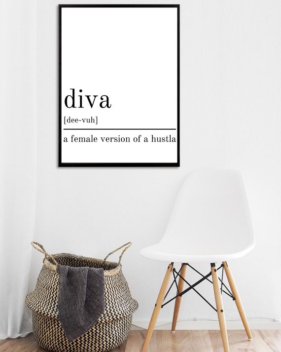 Diva Definition Instant Download Printable Wall Art Wall | Etsy