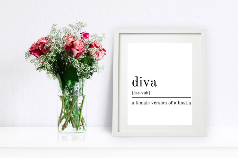 Diva Definition Instant Download Printable Wall Art Wall | Etsy