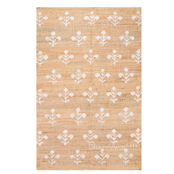 Jute Floral Rug - Etsy