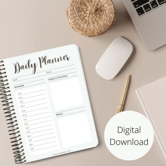 Printable Daily Planner Digital Download - Etsy