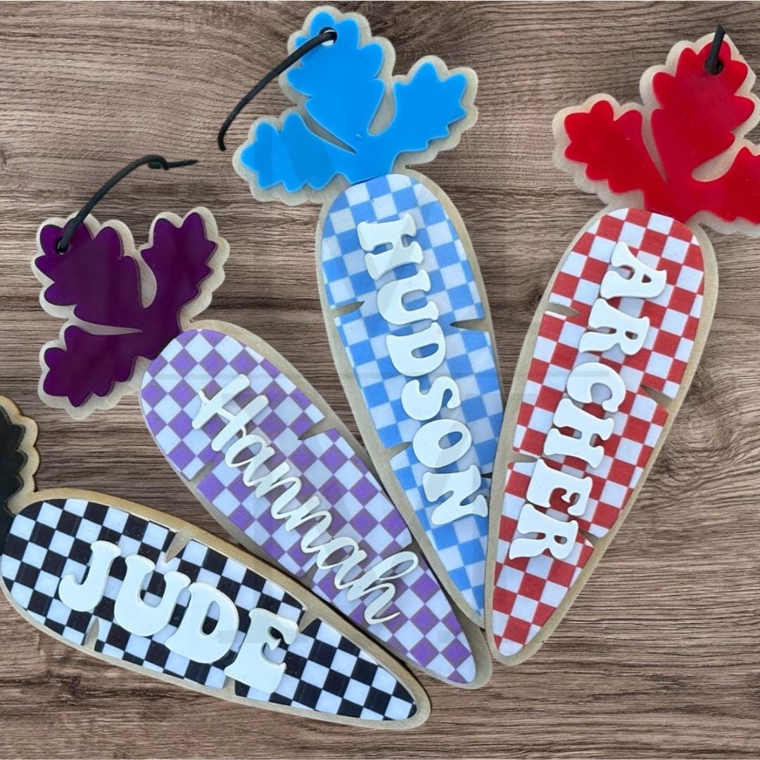 Checker Easter Basket Tags | Custom Name Easter Basket Tags | Easter ...