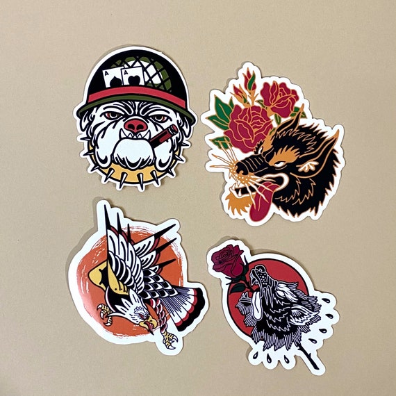 Tattoo Inspired 4 Pc Sticker Pack - Etsy