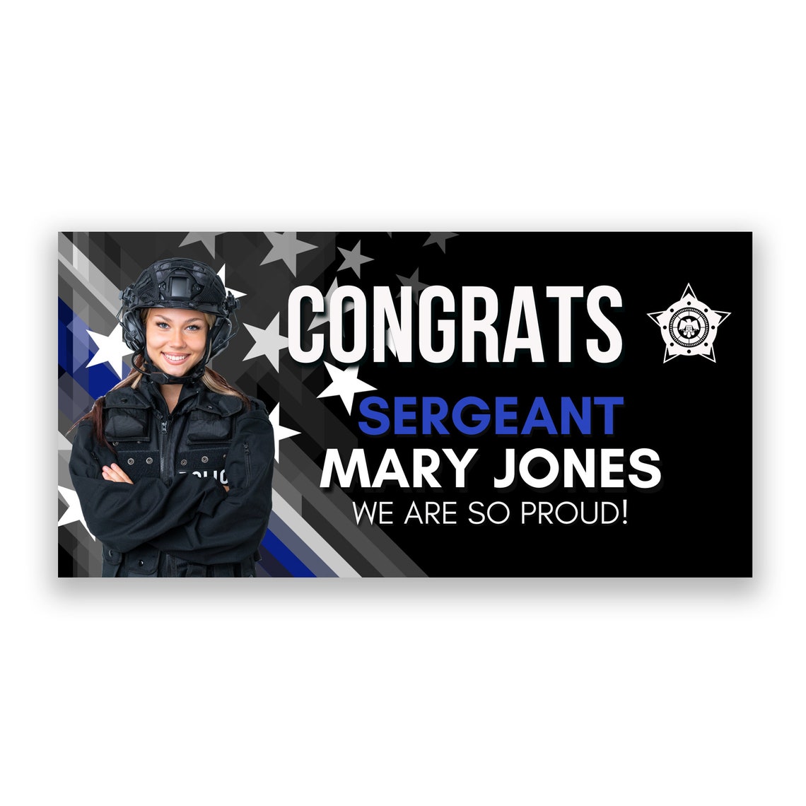 Printable Congrats Party Photo Banner Custom Sergeant Police Officer ...